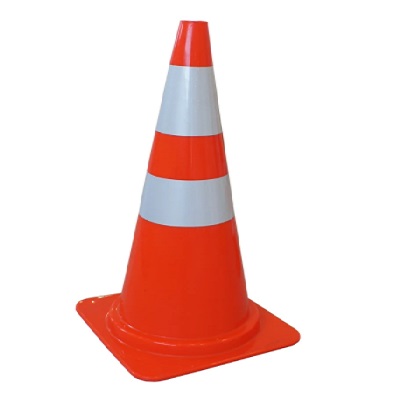 S1232W PUC Wide Body Red PVC Cone with 15 + 10cm Reflective Tape – Safetag
