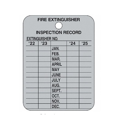 Fire Extinguisher Inspection Metal Tag – Safetag