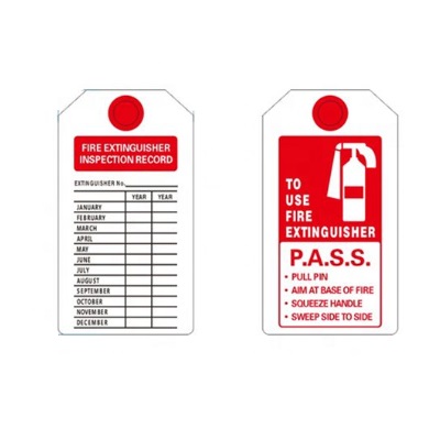 Fire Extinguisher Inspection Record Tag-Plastic – Safetag – Fire ...